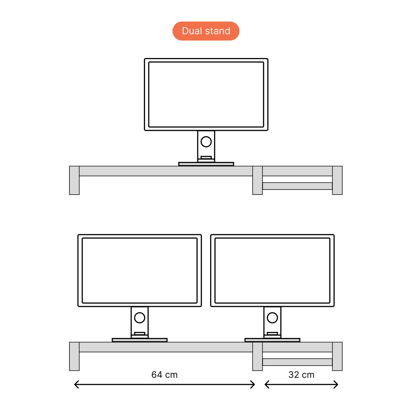 Premium Monitor Stand - Desk Shelf
